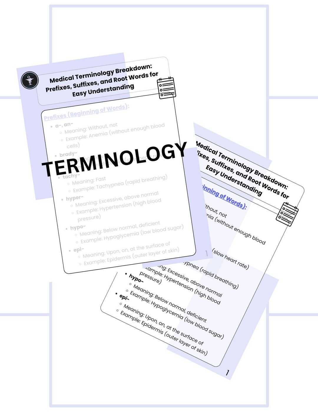 DIGITAL Medical Terminology Cheat Sheet Study Guide Anatomy and ...