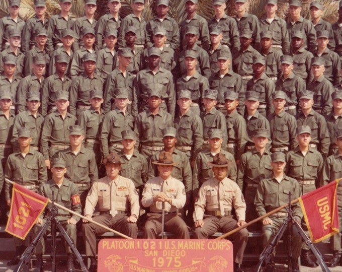 U.S. Marine Corps San Diego Graduating Class 1975 Vintage Photograph 10 ...