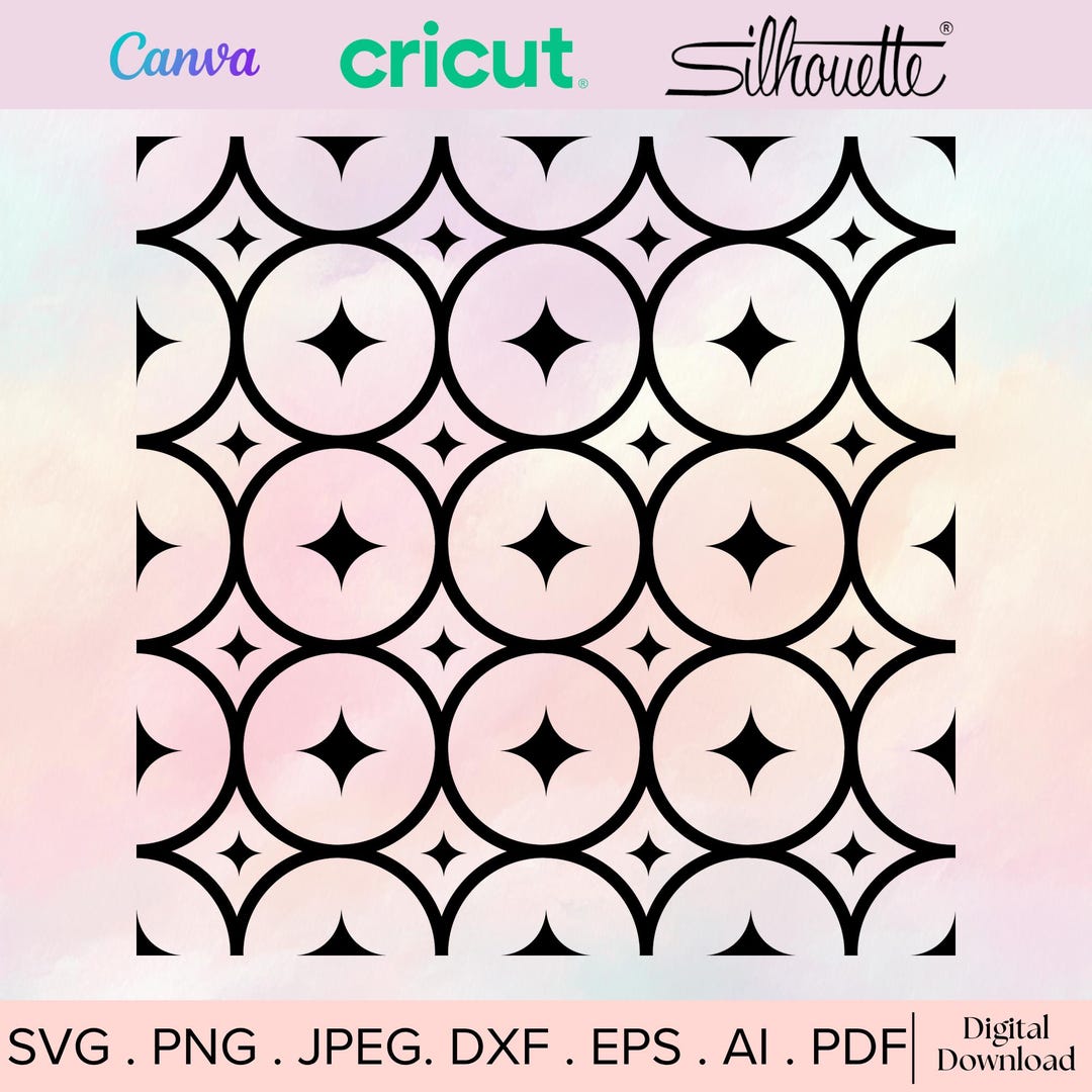 Seamless Stars Pattern Svg, Cut File Cricut, Silhouette, Png Jpeg Ai ...