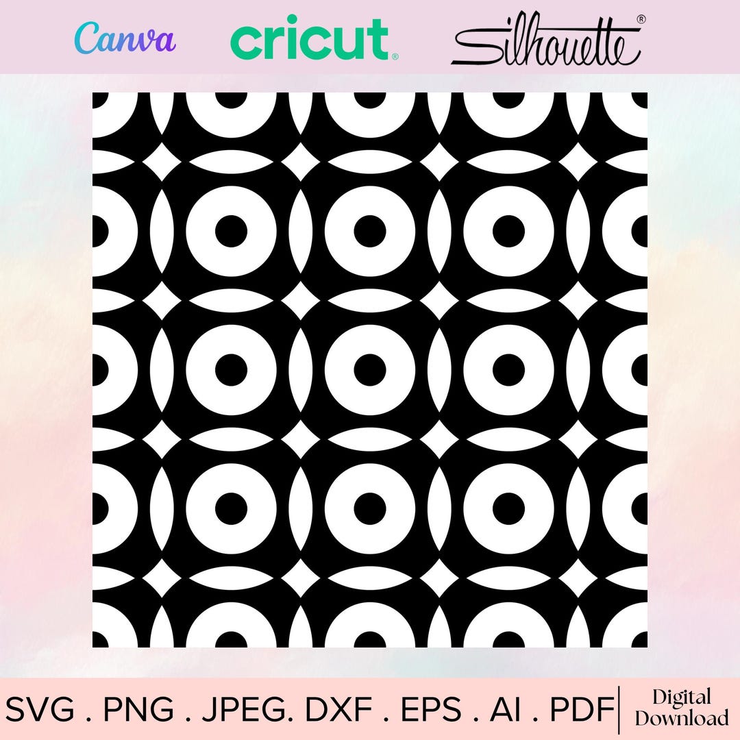 Seamless Circles Pattern Svg, Cut File Cricut, Silhouette, Png Jpeg Ai ...