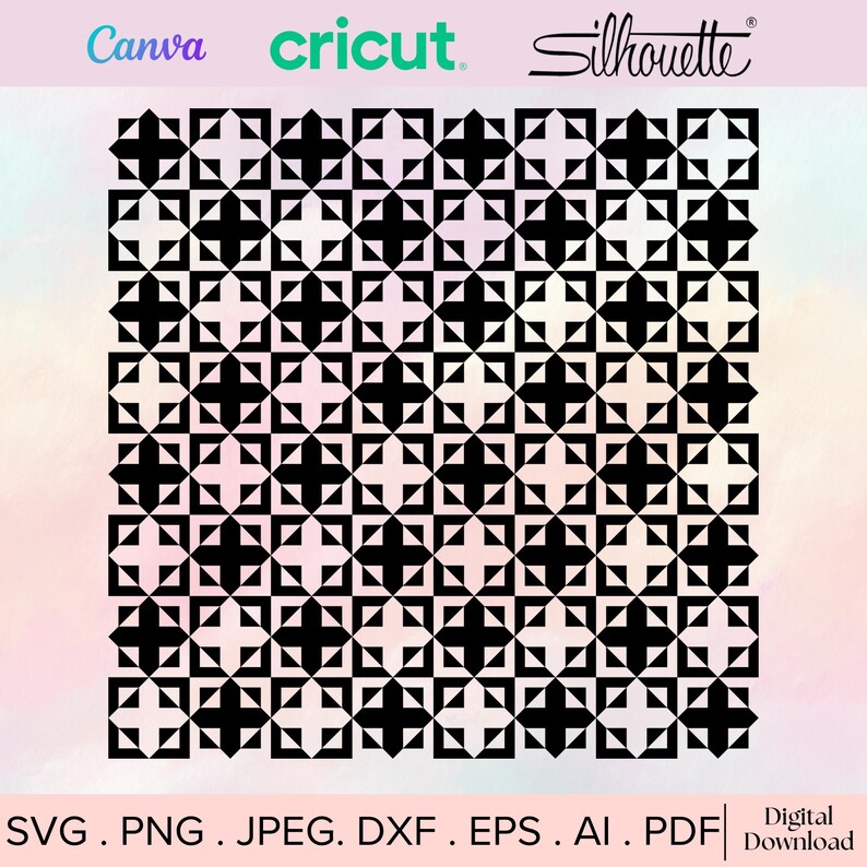 Seamless Geometric Pattern Svg, Cut File Cricut, Silhouette, Png Jpeg ...