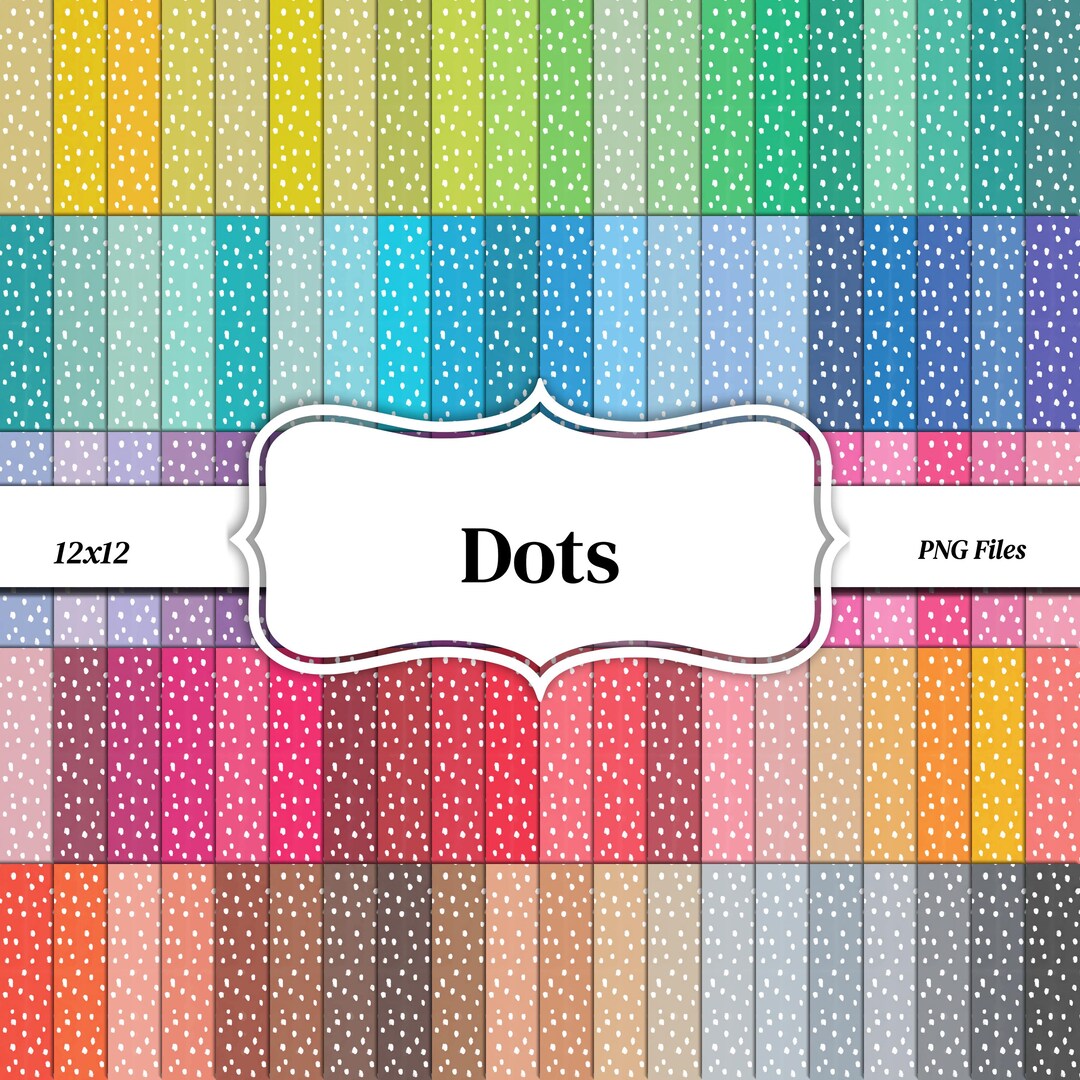 Irregular Dots Patch Pattern Digital Paper Bundle: 100 Colors (12x12 ...