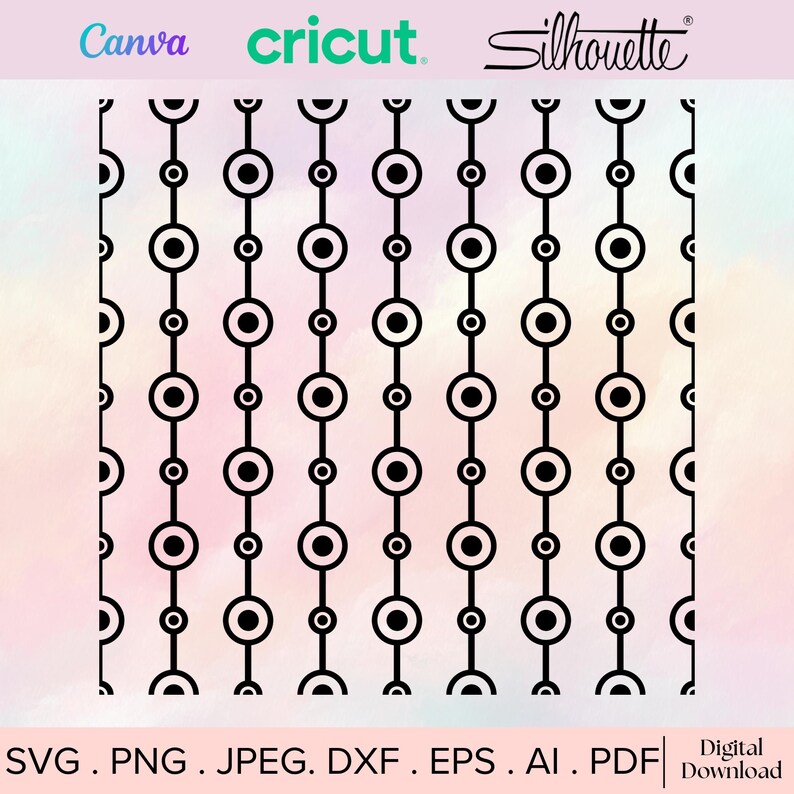 Seamless Circles Pattern Svg, Cut File Cricut, Silhouette, Png Jpeg Ai ...