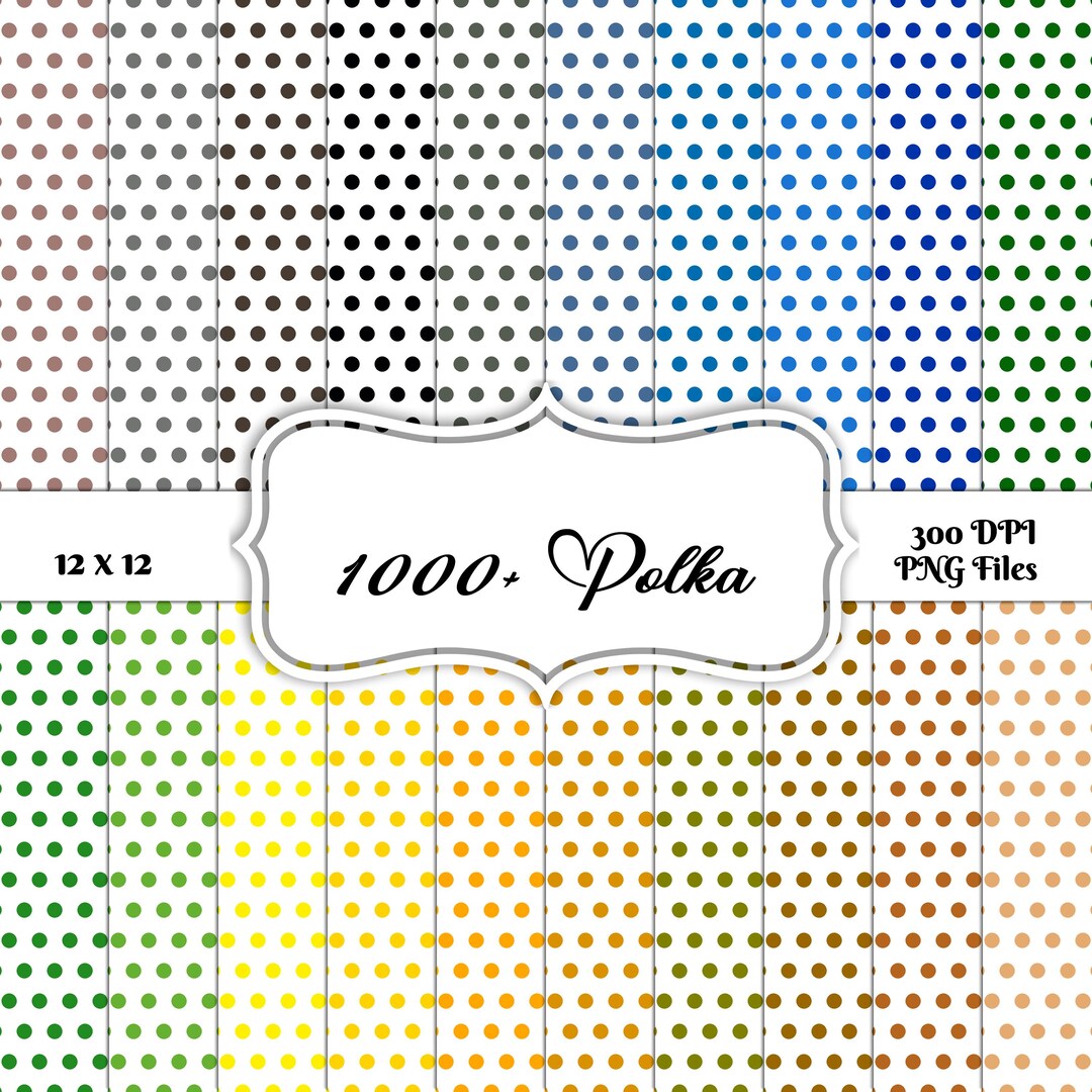 Polka Dot Seamless Digital Paper: Mega Bundle (12x12 PNG Patterns) - Etsy