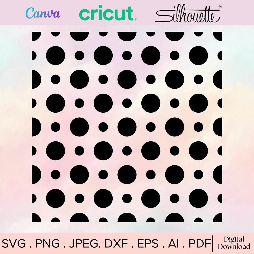 Seamless Circles Pattern Svg, Cut File Cricut, Silhouette, Png Jpeg Ai ...
