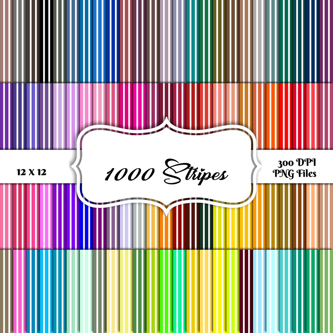 Seamless Stripe Pattern Digital Paper: 12x12 Scrapbook Pages (PNG ...