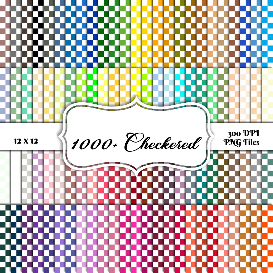 Checkerboard Pattern Mega Bundle: 1000+ Seamless Digital Papers (12x12 ...