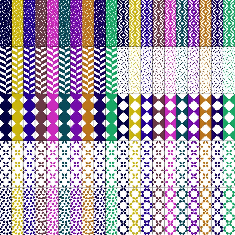 400 Essential Patterns Digital Paper Mega Bundle: 40 Seamless Designs ...