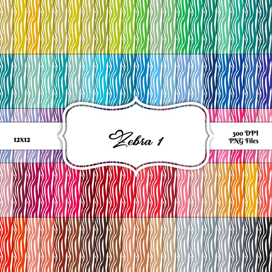 100 Seamless Zebra Digital Paper Pack: 100 Colors (PNG, 300 Dpi) - Etsy