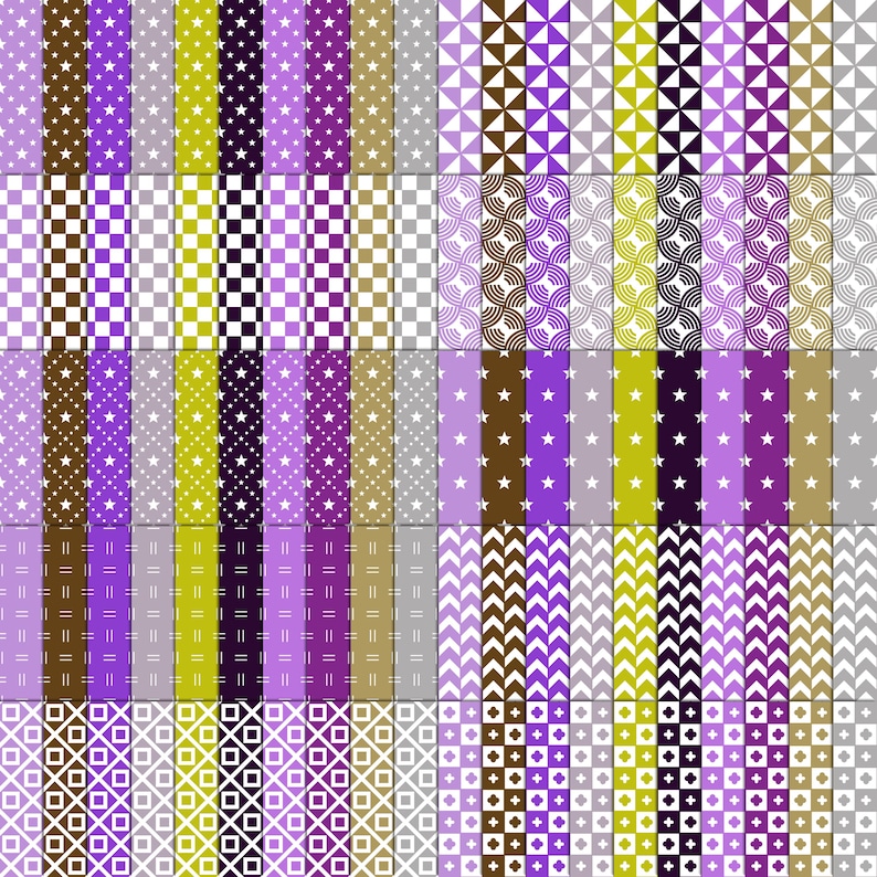 400 Essential Patterns Digital Paper Mega Bundle: 40 Seamless Designs ...