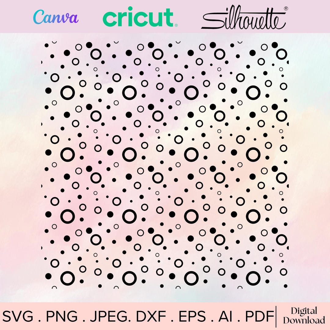 Seamless Circles Pattern Svg, Cut File Cricut, Silhouette, Png Jpeg Ai ...