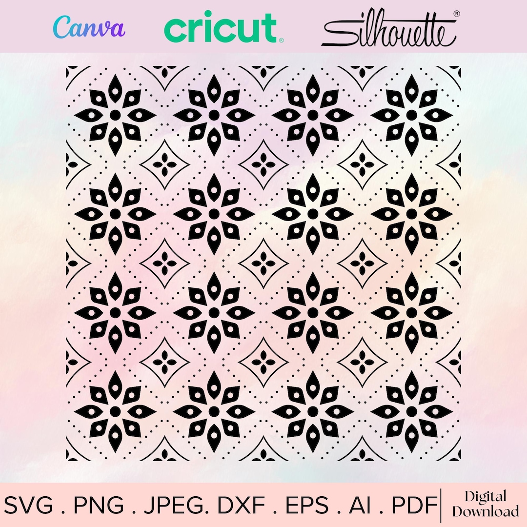 Seamless Pattern Svg, Cut File Cricut, Silhouette, Png Jpeg Ai Dxf Pdf ...