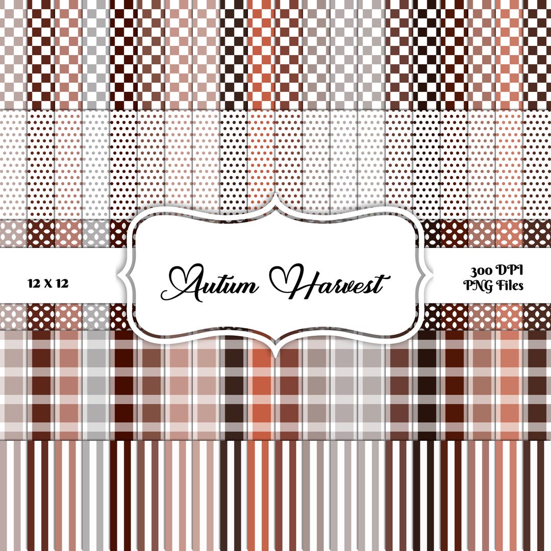 Autumn Harvest Digital Paper: Seamless Neutral Textures (PNG, 3600x3600 ...