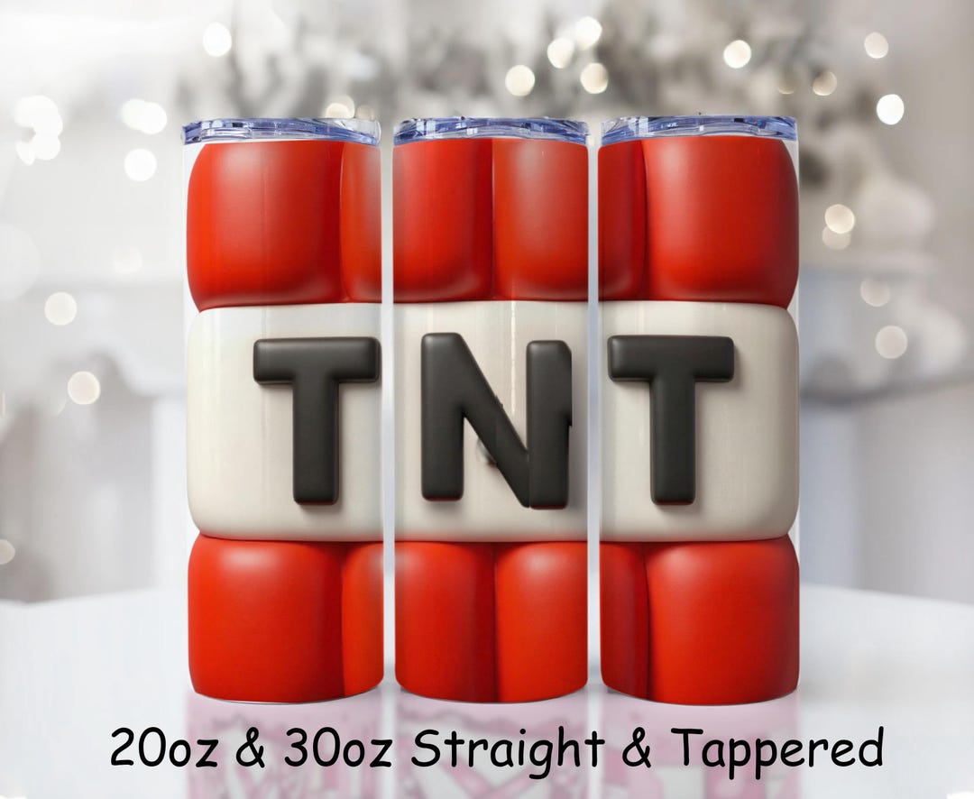 Minecraft TNT Tumbler Wrap PNG, Red Pixel Block Gamer Design, Explosive ...