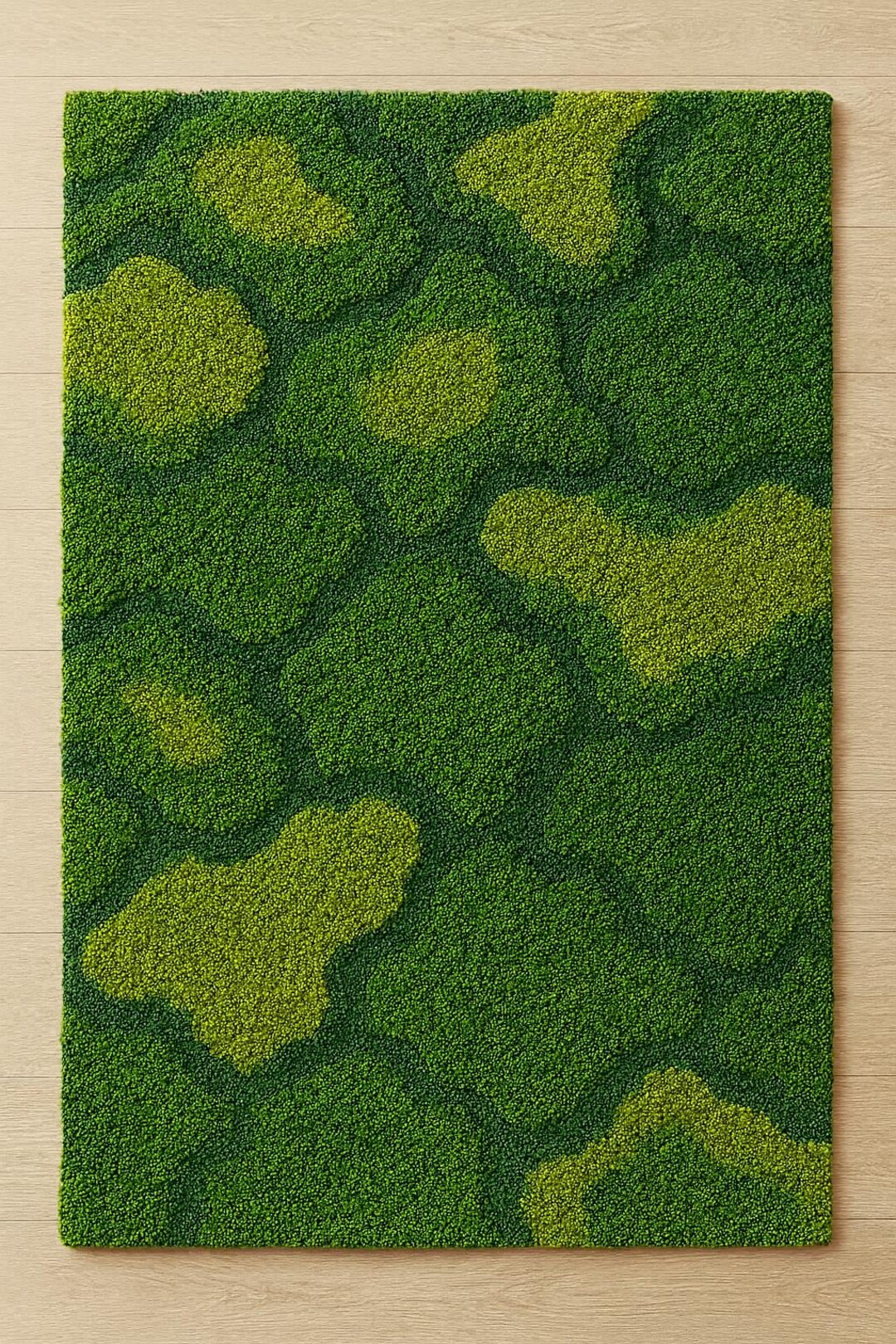 Hand Tufted 3D Moss Green Rug, Forest Botanical Rug - Etsy