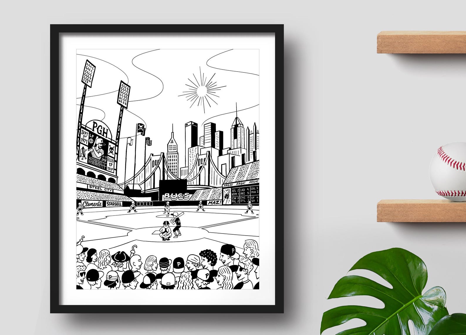 PNC Park Hand-drawn Art Print - Etsy
