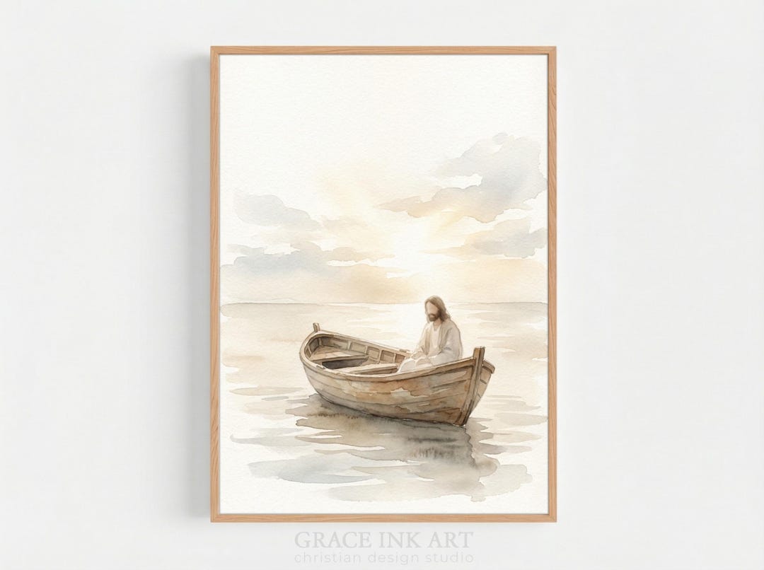 Jesus Calms the Storm Digital Print. Minimalist Wall Art. Hush Be Still ...