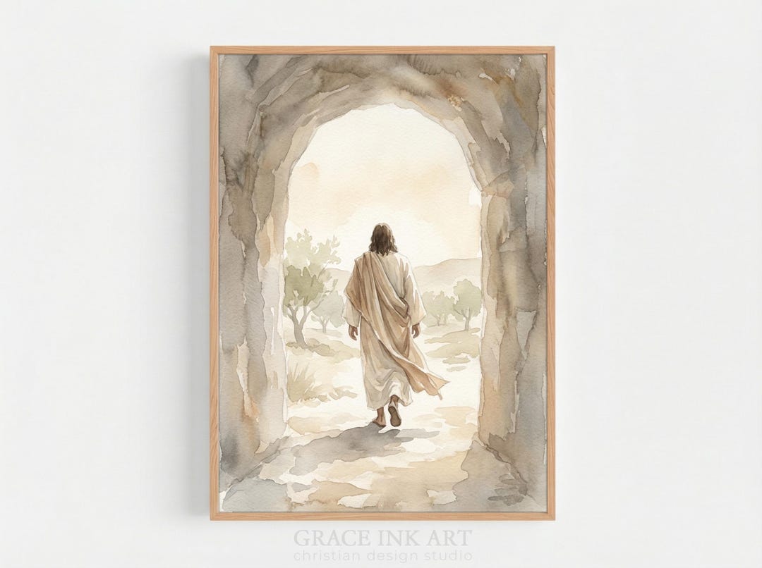 Jesus Christ Resurrected, Easter Painting, Jesus Christ Leaving The ...