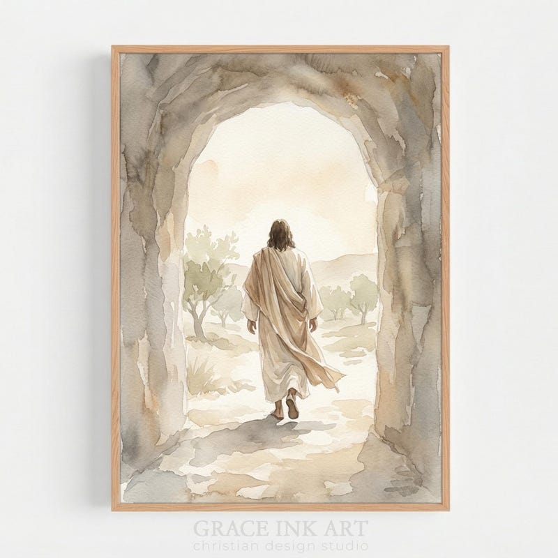 Jesus Leaving Tomb Print - Etsy