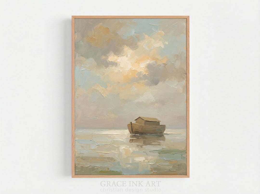 Noah's Ark Digital Print , Bible Art, WALL Art, Bible Poster, Bible ...