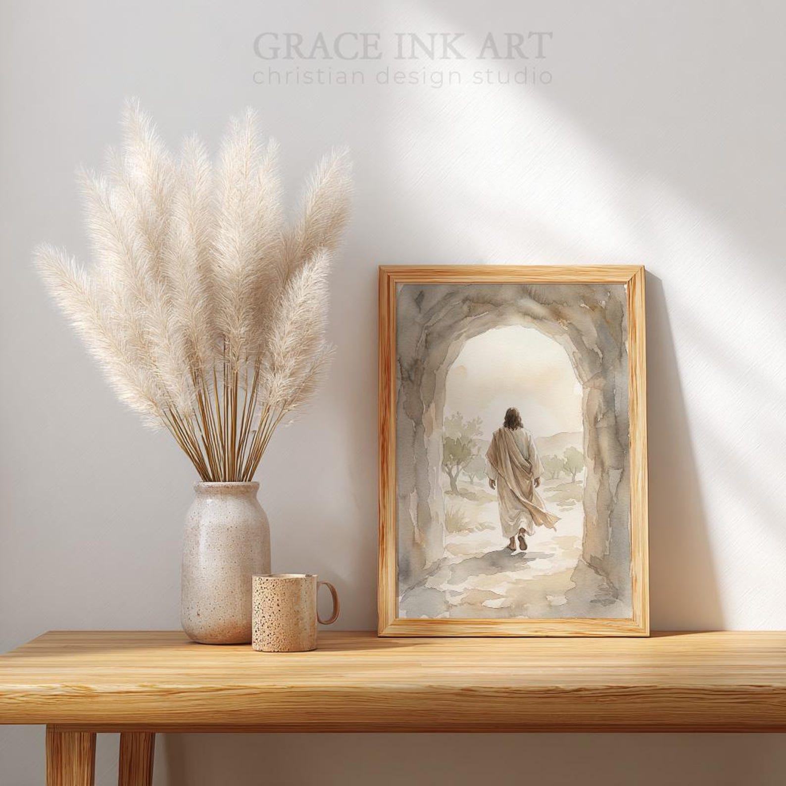 Jesus Christ Resurrected, Easter Painting, Jesus Christ Leaving The ...