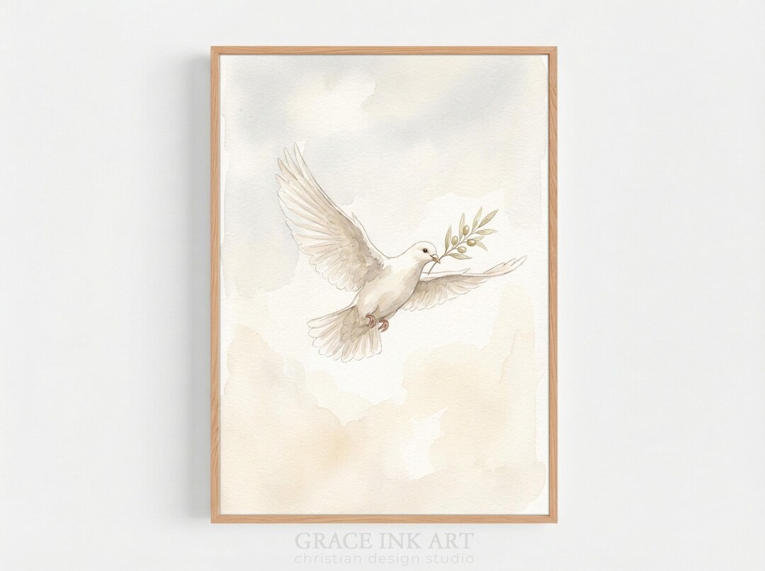 Holy Spirit Dove Art. Minimalist Oil Painting,christian Wall Art ...