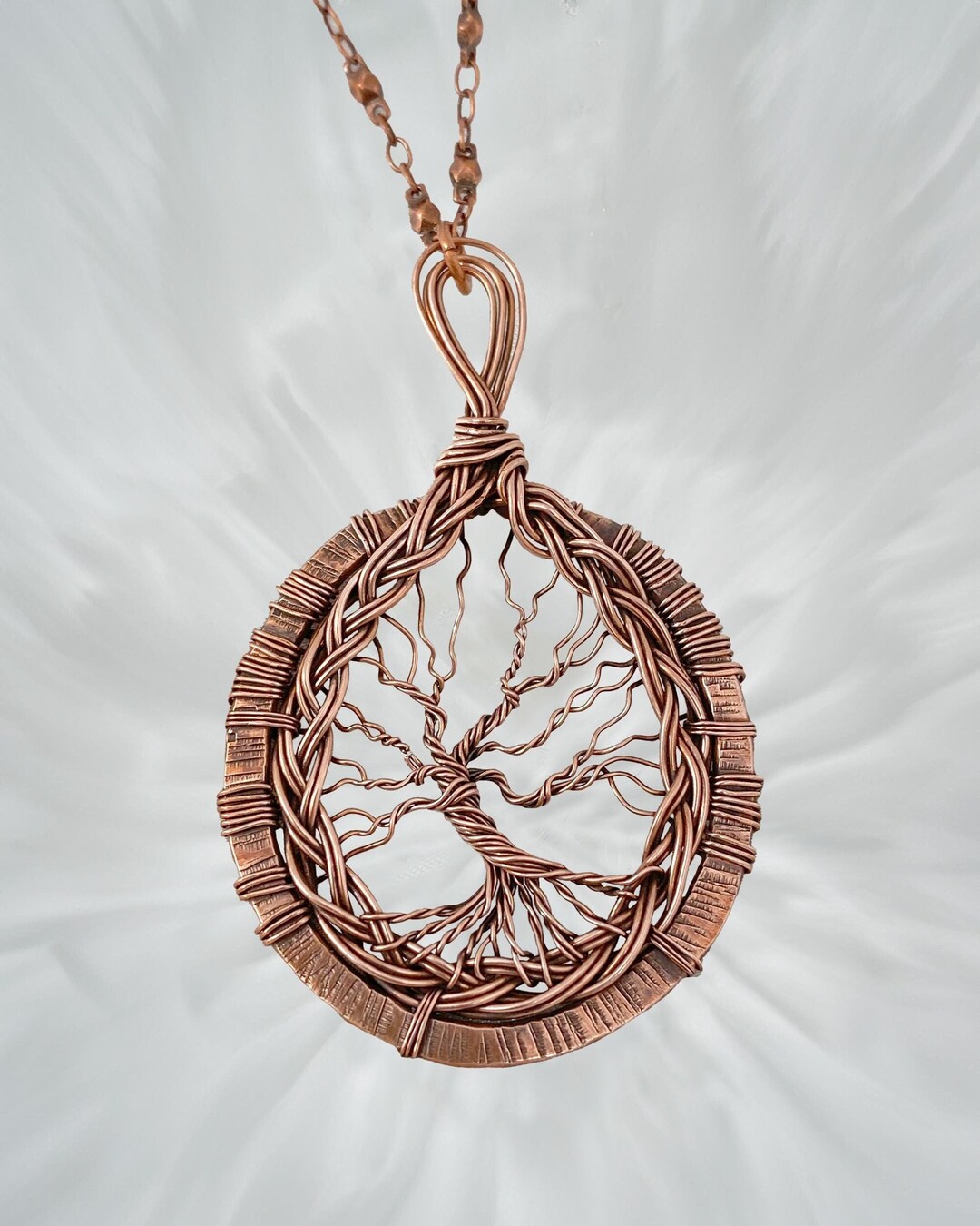 Copper Tree of Life Pendant, Large Copper Tree of Life, Celtic Braid ...