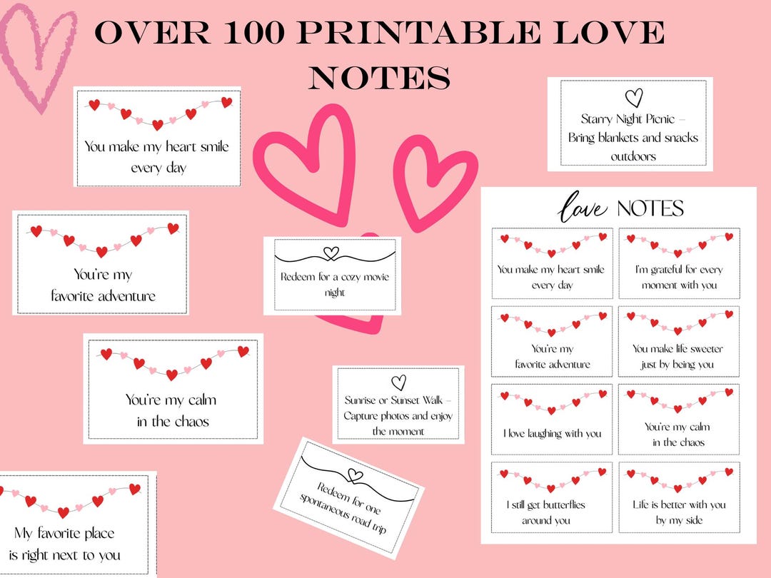 Love Notes & Mini Cards – Printable Romantic Messages for Couples - Etsy