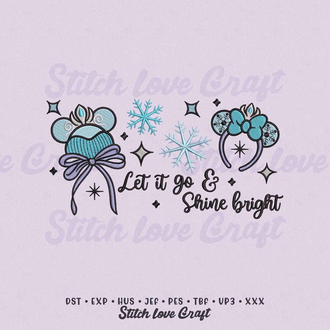 Princess Embroidery Design: Frozen Snowflakes, Let It Go Princess (4 ...