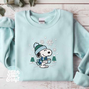 Winter Snowflake Dog Embroidery Design: Snow Mountain Trees, Classic ...