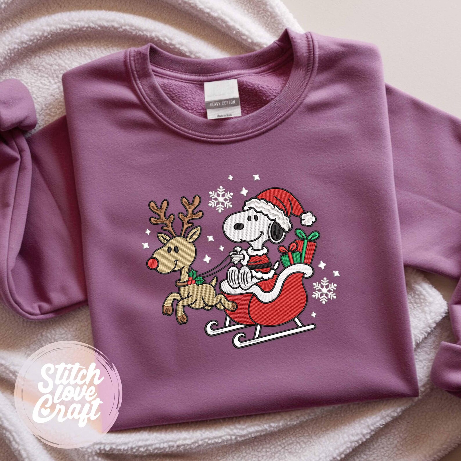 Christmas Embroidery Design: Winter Snow, Reindeer, Classic Cartoon Dog ...