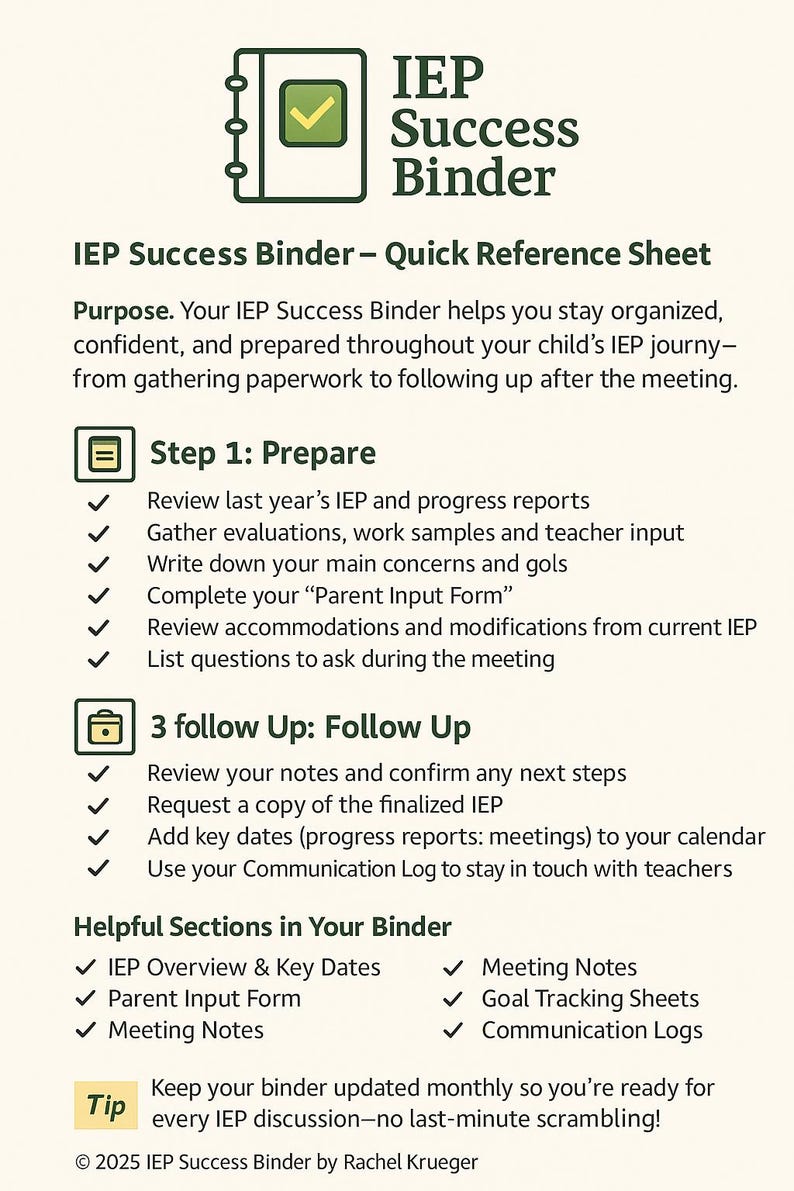 IEP Meeting Prep Guide | Instant Download PDF | Use Code WELCOME25 for ...