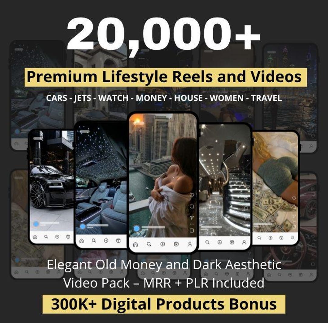20,000+ Luxury Lifestyle Reels Bundle | Dark Aesthetic Videos ...