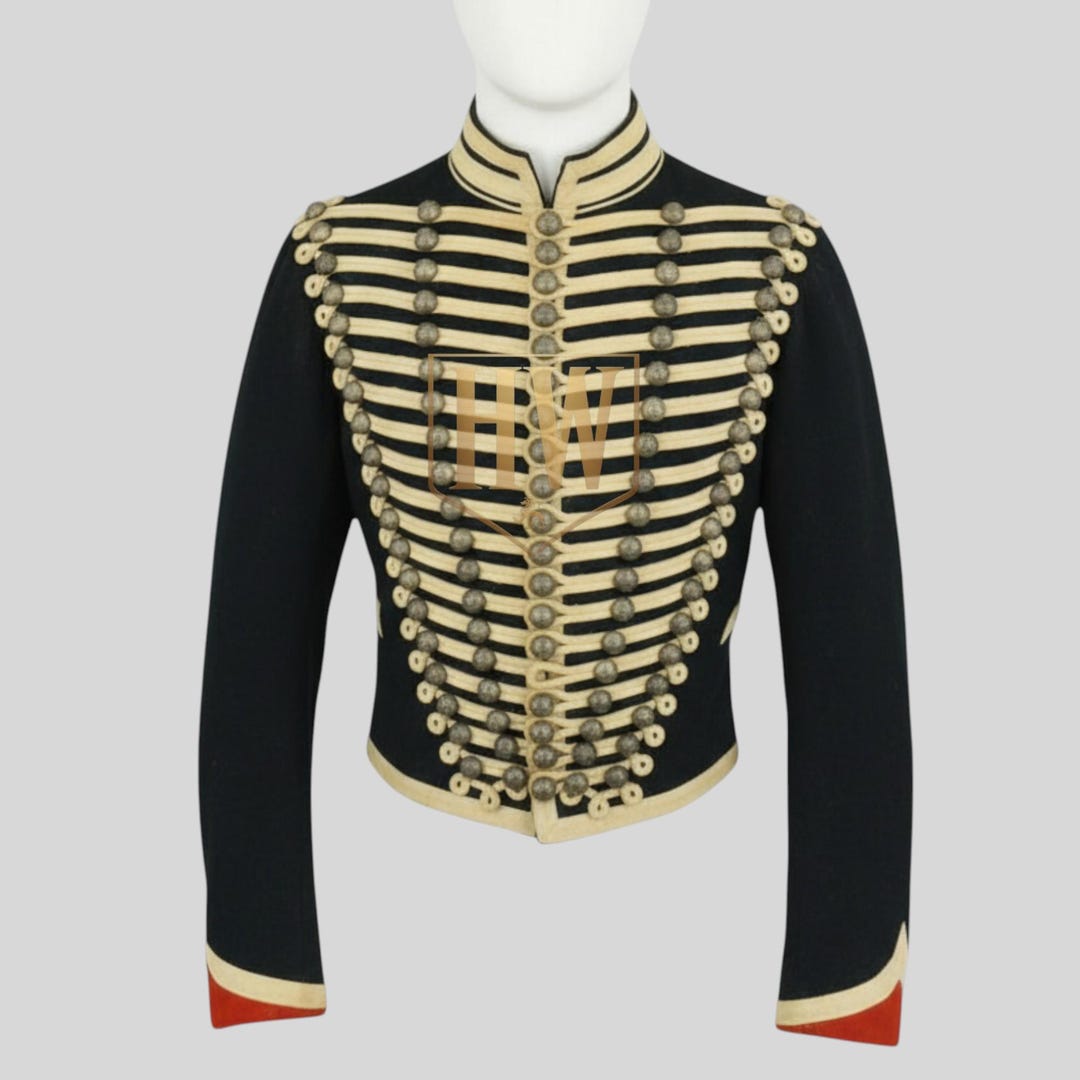 Vintage Hussar Cavalry Jacket | Brown Wool Military Uniform With Cream ...