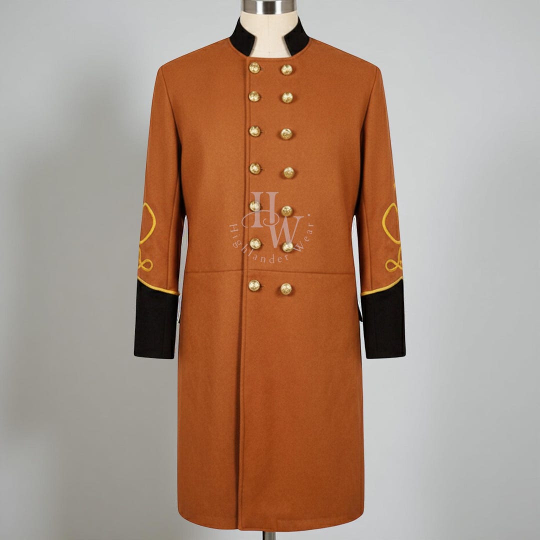 Union Captain Civil War Butternut Frock Coat - 1860s Wool Reenactment ...