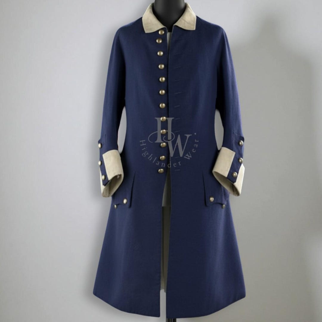 Custom Colonial Military Frock Coat | Navy Blue 18th Century Uniform ...