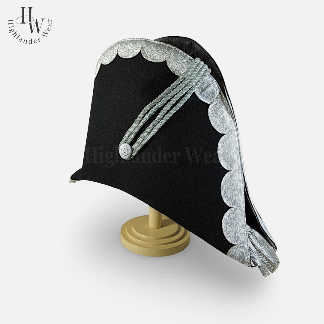 Napoleonic Officer Bicorn Hat - 18th Century French Military Tricorne ...
