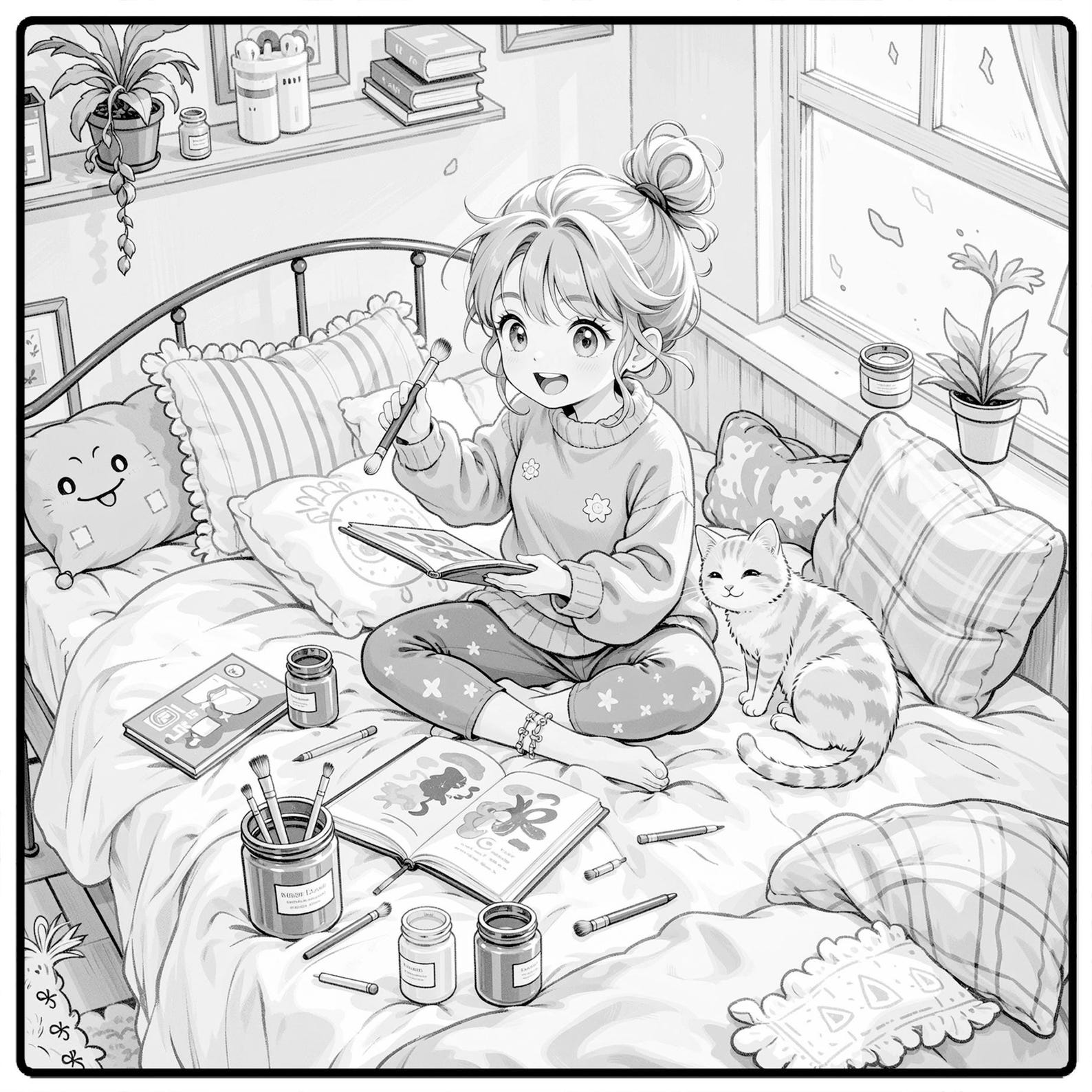 Cozy Girl Moments | Coloring Book for Adults | 50 Illustrations of ...