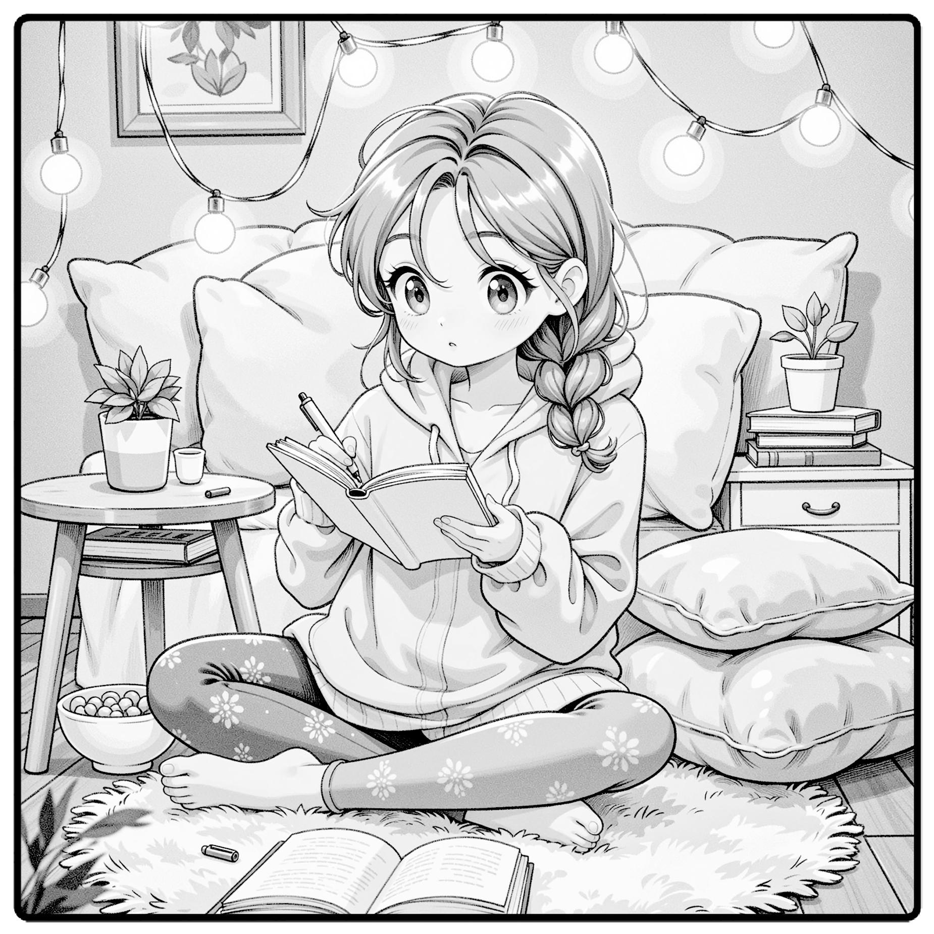 Cozy Girl Moments | Coloring Book for Adults | 50 Illustrations of ...
