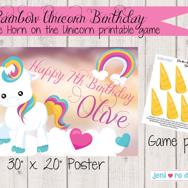 Pin the Horn on the Unicorn - Etsy