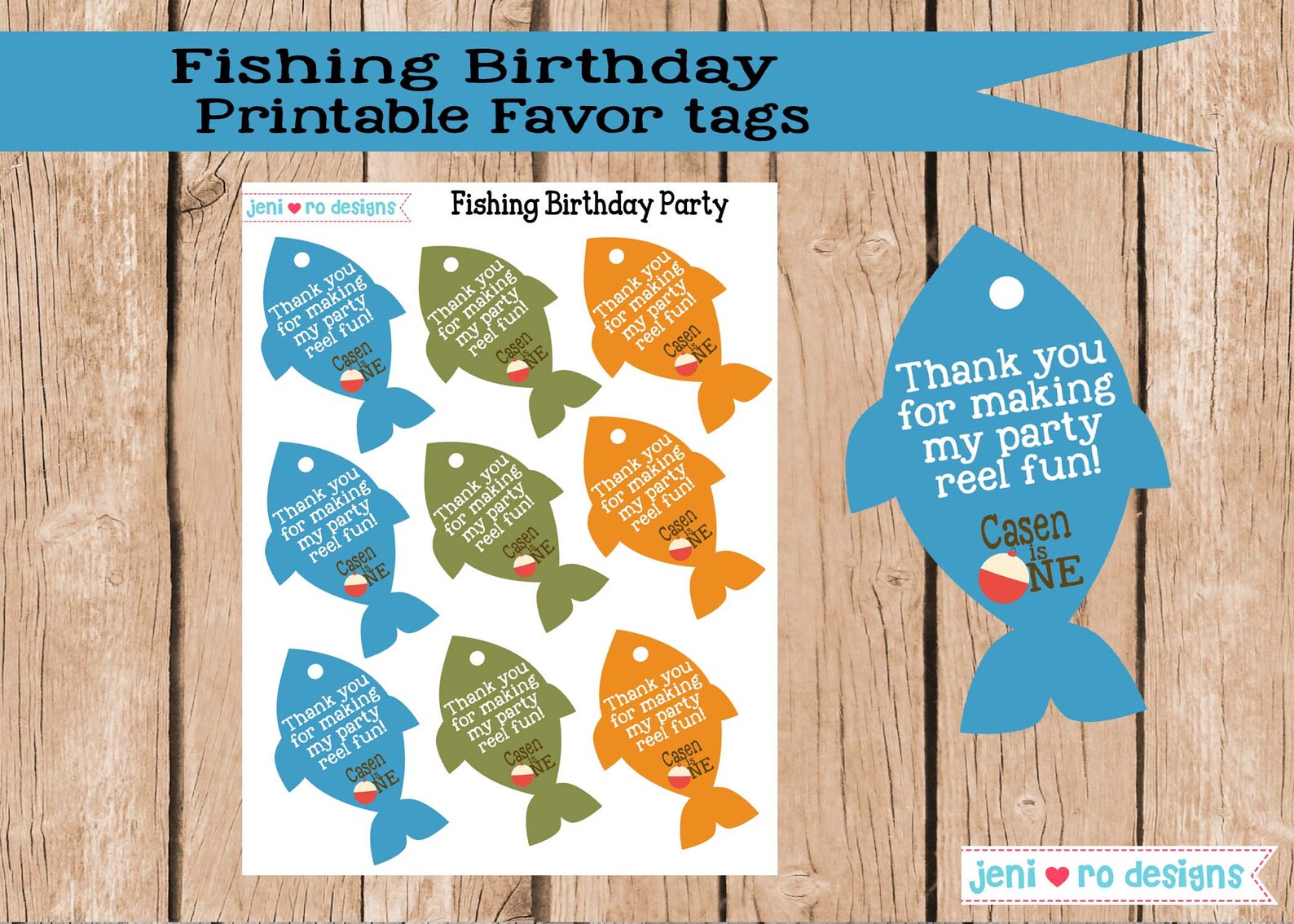 Fishing Birthday Printable Favor Tags Favors Gift Tags - Etsy