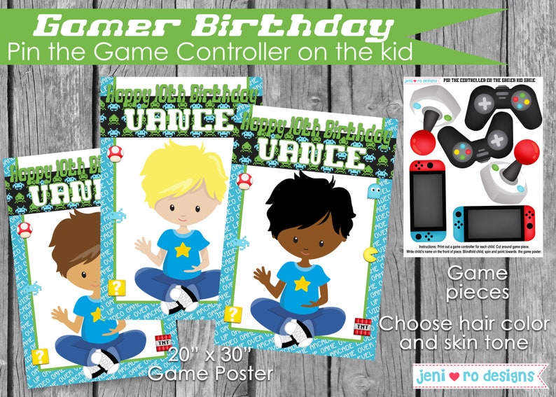 Gamer Birthday Printable Party Invite Birthday Invitation - Etsy