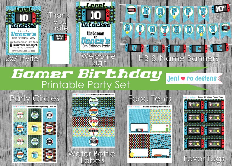 Gamer Birthday Printable Party Invite Birthday Invitation - Etsy