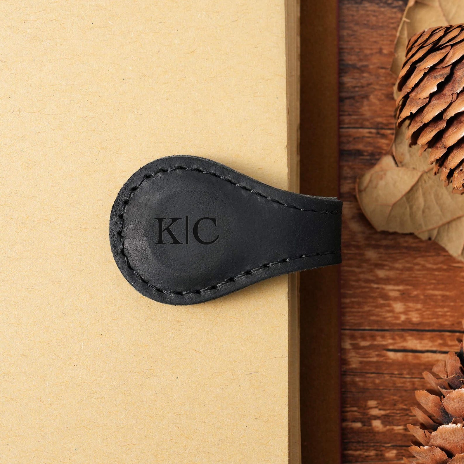 Personalized Leather Magnetic Bookmark, Anniversary, Birthday Gift ...