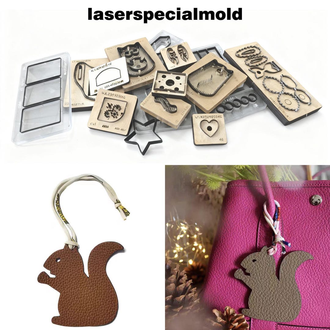 Cute Squirrel Bag Charm Keychain - Laser Cut Wood Die for DIY Crafts - Etsy