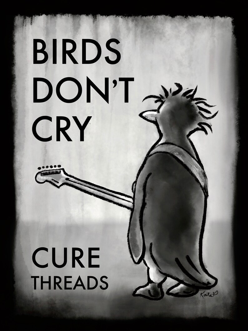The Cure Birds and Boys Dont Cry Robert Smith Penguin White - Etsy