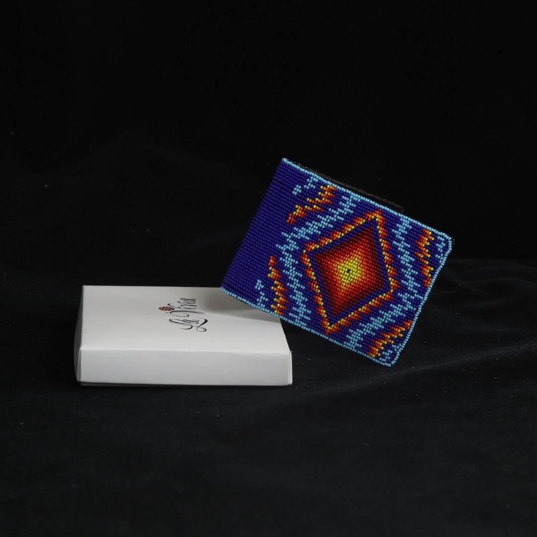Handmade Leather Beaded Wallet. Native American Style Purse for Men - Etsy
