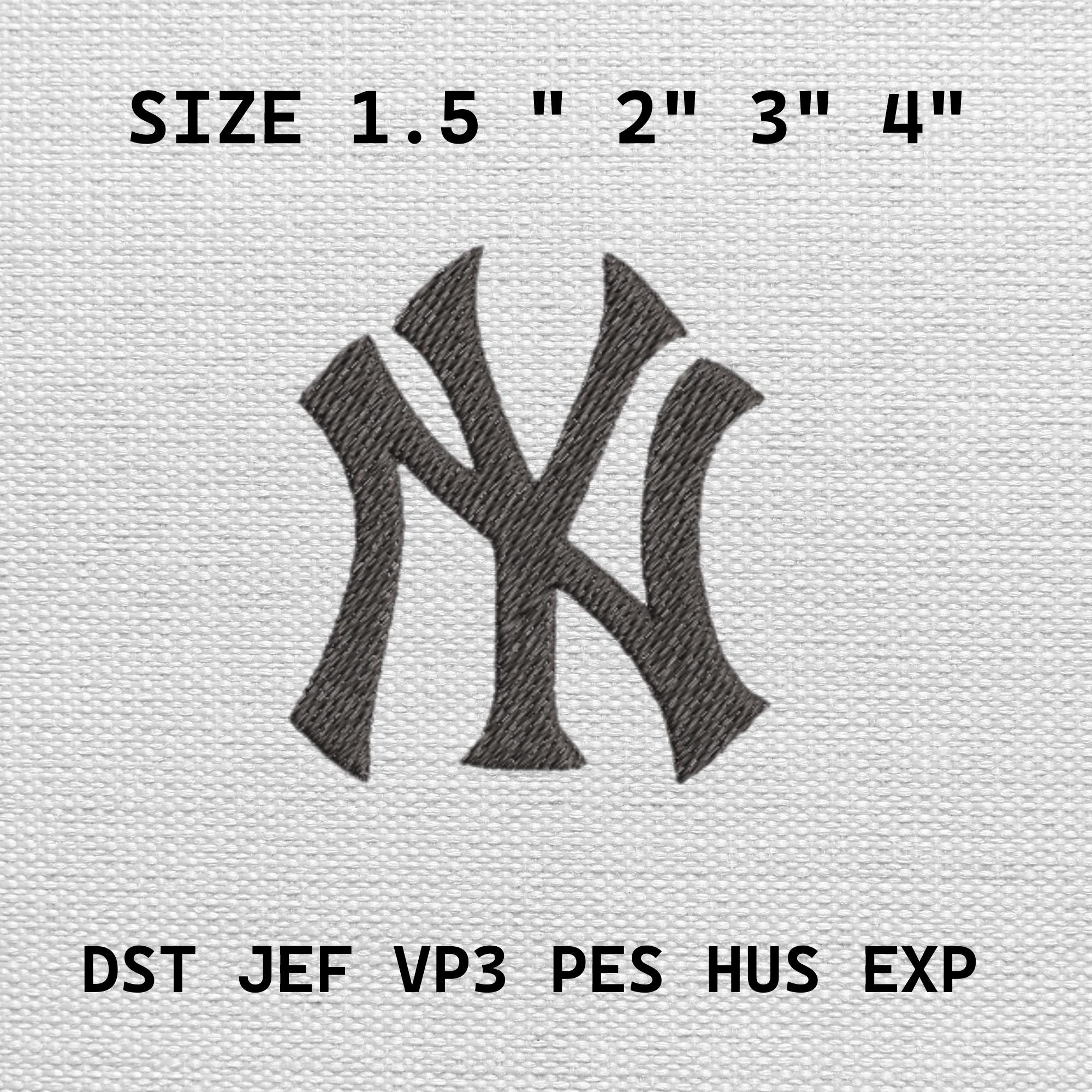 NY Logo Dst File Digitized for Cap and Left Chest Embroidery 1.5 2 3 4 ...