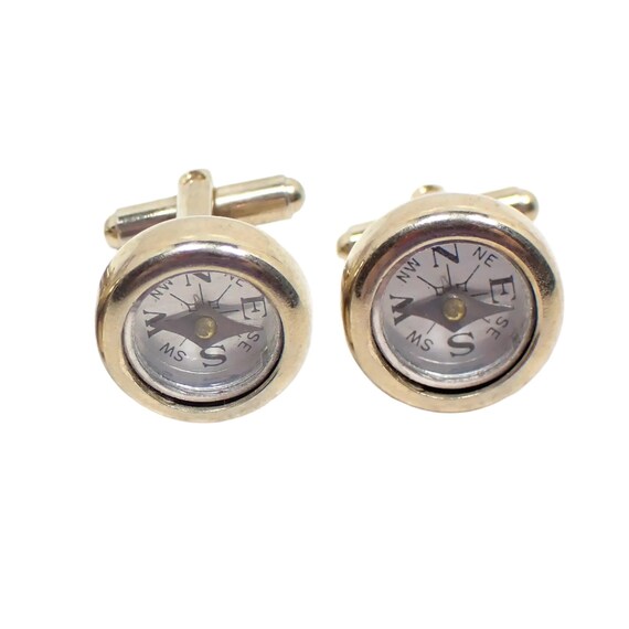 Vintage Compass Cufflinks, 1950's Mid Century Cuff Li… - Gem
