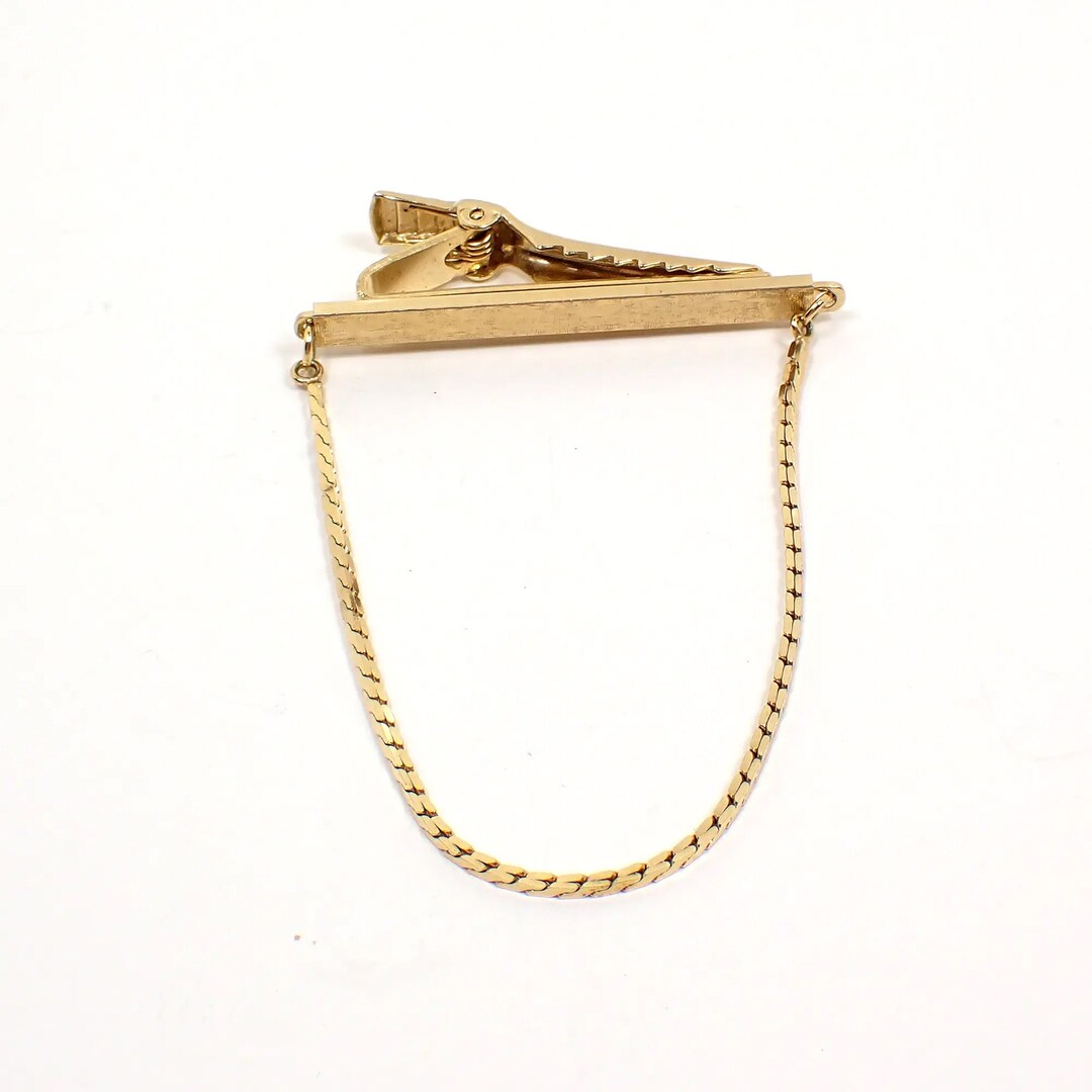 Anson Mid Century Vintage Tie Chain Clip Clasp With Sliding Adjustable ...